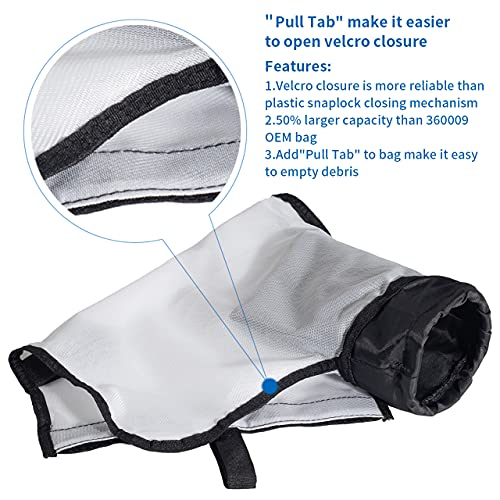 360240 Racer Pool Cleaner Debris Bag Kit/with Hook & Loop Fastener, for Pentair Racer 360228 & Racer LS 360330 Kreepy Krauly Automatic Pool Vacuum Cleaner Replacement Parts (1 Pack)