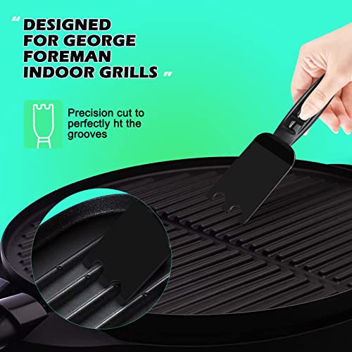 Nomiou 2 Pack Spatula Scraper for George Foreman Indoor Grills,Grill Cleaner Tool with Ergonomic Handle β Heat Resistant Tool for Panini Grill Press