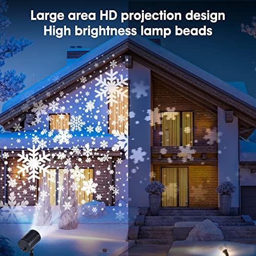 Christmas Snowflake Projector Lights, Blofun Indoor Outdoor Holiday Projector Lights Weatherproof Led Snowfall Lights for Halloween Xmas Party Wedding Garden Landscape Decorationā¦