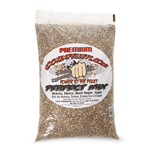 CookinPellets 40 Lb Perfect Mix Hickory, Cherry, Hard Maple, Apple Wood Pellets Bundle with CookinPellets Premium Hickory Grill Smoker Smoking Wood Pellets, 40 Pound Bag