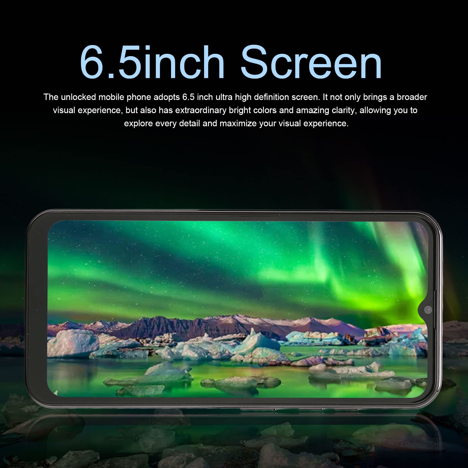Vikye M12S Ultra Unlocked 5G Smartphone 6.5in HD Screen for Android 12 6GB RAM 256GB ROM WiFi Mobile Phone with Front 8MP Rear 16MP Camera 100 240V (US Plug)