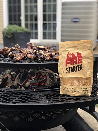 GTS Fire Starter for Charcoal and Firewood, Super Fast Lighting, Perfect for BBQ, Campfire and Fireplace, All Natural, Long 8-10min Burn, Waterproof and Sealed Pack, 25 pcs