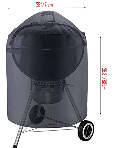 AMSAMOTION BBQ Cover Waterproof, Windproof, Anti-UV, Heavy Duty Rip Proof Kettle Oxford Fabric Grill Barbecue Cover, Round 71vmx 68cm…