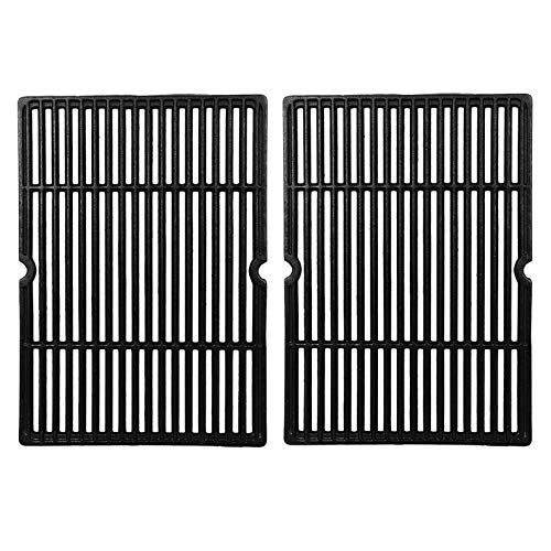 GGC 18 1/4 Inch Grid Grate Replacement for Charbroil, Coleman, Kenmore, Master Forge, Thermos, Uniflame, Master Forge and Others, 2 PCS Porcelain Coated Cast Iron Cooking Grid (18 1/4 x 13 1/8)