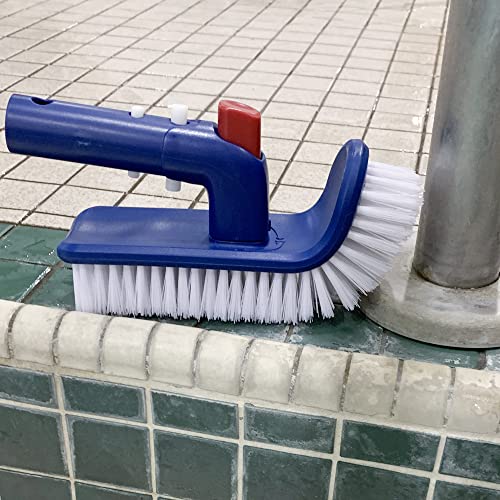 Pool Brush with Rotatable Handle Pool Brush Head, Premium Nylon Bristles Pool Brushes for Cleaning Pool Walls, Spas, Bathrooms, Floor, Kitchen Area. Easily Attaches to Extension Pole for extended use.