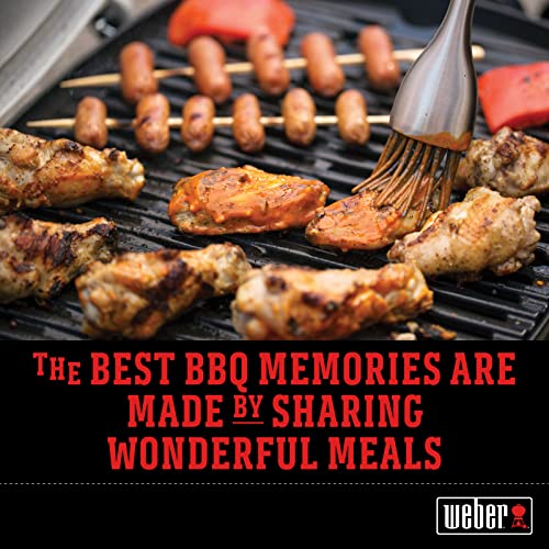 Weber Q 1000 and 2000 Series with Portable Cart Grill Cover, Heavy Duty and Waterproof, Fits Grill Widths Up To 32 Inches