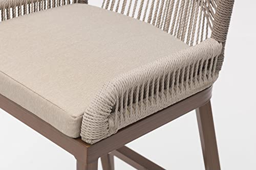 US Furnishing Indoor and Outdoor Waterproof Hand-Crafted Stool, Counter Height Stool Bar Stool High Stool Home Back Dining Chair Comfortable Simple and Beautiful Counter Chair (Counter Height 25)2pcs