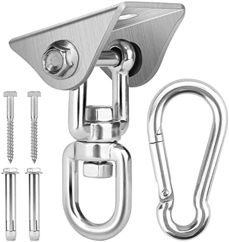 Hammock Hanging Kit, 1100 lb Capacity Heavy Duty 360Β° Rotate Ultra Durable Hooks for Swing, DQYTJT Hanging Chair Hardware for Ceiling, Yoga, Chair, Multiple Indoor Outdoor Gym
