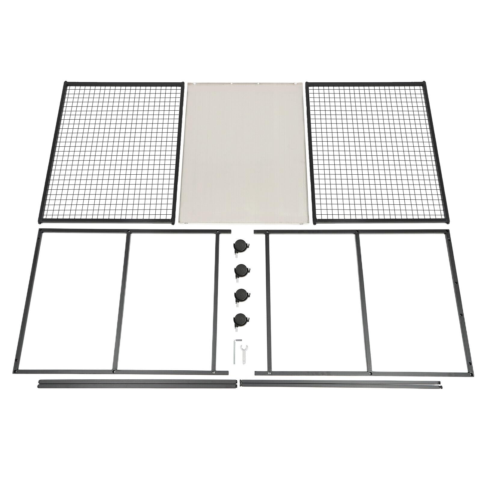 Outdoor Grill Dining Cart 3-Shelf Movable Dining Cart Adjustable Prep Cart Table Stand Storage Rack Shelves Kitchen Heavy Duty Grill Cart for Camping Lawn
