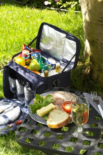 Picnic at Ascot Original Insulated Picnic Cooler with Service for 4 on Wheels-Designed & Assembled in the USA