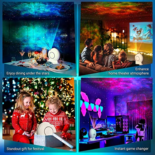 AIRSEE Star Projector Galaxy Light, Cordless Adjustable LED Laser Galaxy Projector with Remote Control & Timer, Magnetic Night Light Projector Valentine's Gifts for Party, Gaming Room, Bedroom Decor