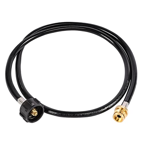 QuliMetal 5 Feet Propane Tank Adapter Hose 1lb to 20lb Converter Replacement for Weber Q Gas Grill, Blackstone Griddle, Tabletop Grill, Buddy Heater, Coleman Stove Camping Converter