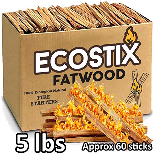 EasyGoProducts EGP-STIX-007 Eco-Stix Fatwood Fire Starter Kindling Firewood Sticks β Bulk Packaged Firestarters β 100% All Natural Resin Ocote 5LB, 5 Lbs