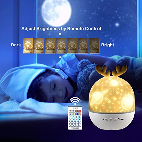 Children's Night Light Projector Festival Atmosphere Light, 3 Color Timed Remote Control Star Sky Projector,with 6 Sets of Different Theme Patterns (Birthday, Valentine's Day, Christmas, etc)
