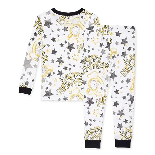 Burt's Bees Baby Baby Boys' Pajamas, Tee and Pant 2-Piece Pj Set, 100% Organic Cotton, New Year's Eve
