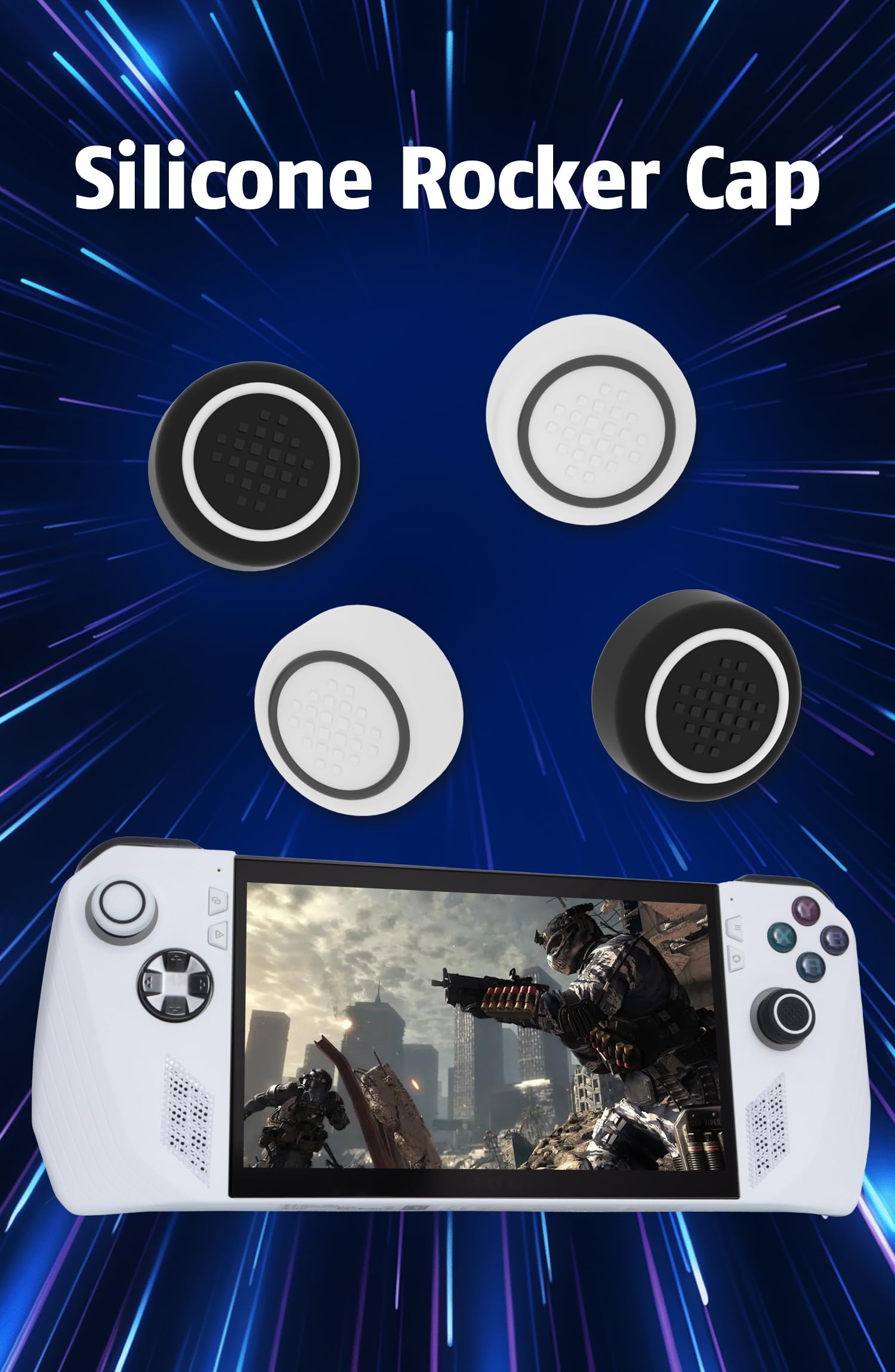 ASUS ROG Ally Thumb Grip Caps, Soft Silicone Joystick Cover Compatible with ASUS ROG Ally - (Two Sets)