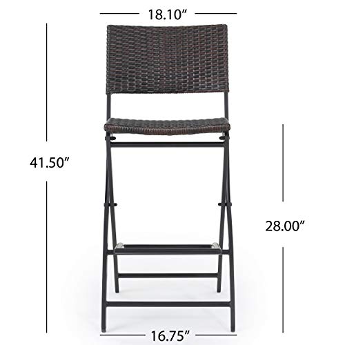Christopher Knight Home Margarita Outdoor Wicker Barstools, 2-Pcs Set, Multibrown