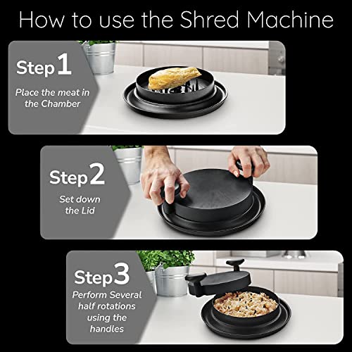 Chicken Shredder Size 8(inches) Food Claws Beef Ami Shredding Thaw Claws Tool with Handles & Non-Skid Base | Suitable for Pulled Mutton Beef Shredding Meat (Black)