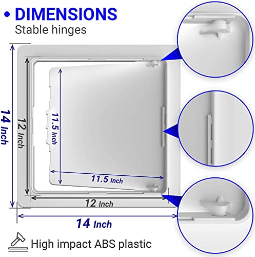 Access Panel for Drywall - 12 x 12 inch - Wall Hole Cover - Access Door - Plumbing Access Panel for Drywall - Heavy Durable Plastic White (12 x 12)