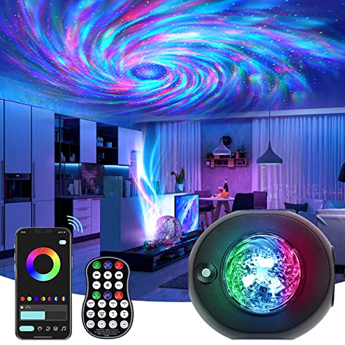 Star Projector,Galaxy Light Projector for Bedroom,Night Lights Nebula Ceiling Projector with Bluetooth Speaker and APP&Remote Control Swirling Galaxy Projector for Kids Birthday Decorations Gifts