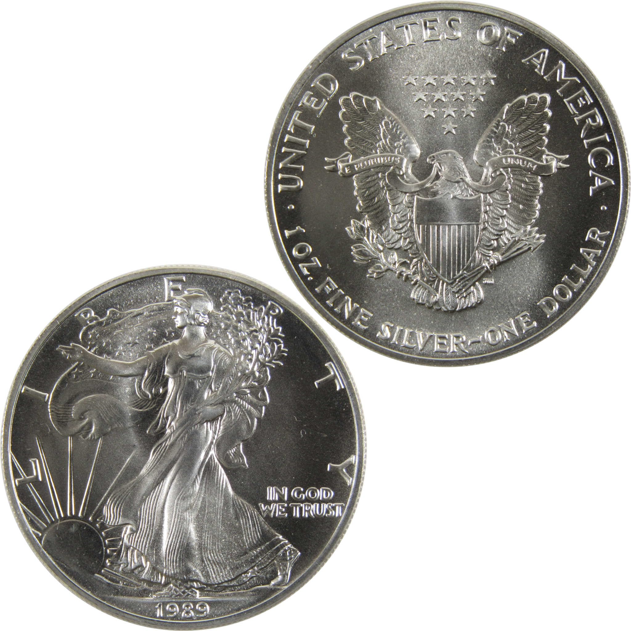 1989 American Silver Eagle BU Brilliant Uncirculated Bullion $1 Coin