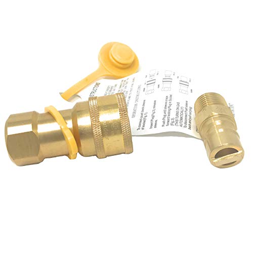 1/2" QDD LP Gas Quick Connect/Disconnect Connector & Male Insert Plug [8630 3308] Solid Brass 1/2 PSIG Pressure Input 1/2 Ins & 1/2" Male NPT x 1/2 inch Natural Gas Propane Fitting Connector