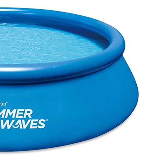 Summer Waves P1001236A Quick Set 12ft x 3ft Outdoor Inflatable Ring Above Ground Outdoor Swimming Pool with GFCI RX300 Filter Pump System, Blue