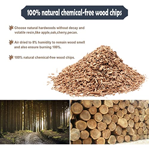 MOEYURO Wood Chips for Smoker 6 Pack Smoker Wood Chips Include Cherry Hickory Oak Apple Peach Mesquite 20g Each Smoker Chips for Cocktail Mens Gifts