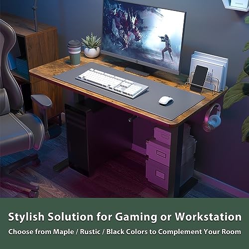 Our Modern Space Height Adjustable 44 Inches MANUAL Standing Desk - Ultra Durable Home Office Large Rectangular Computer or Laptop Sit Stand Workstation Table - 44 x 24 inches - RUSTIC