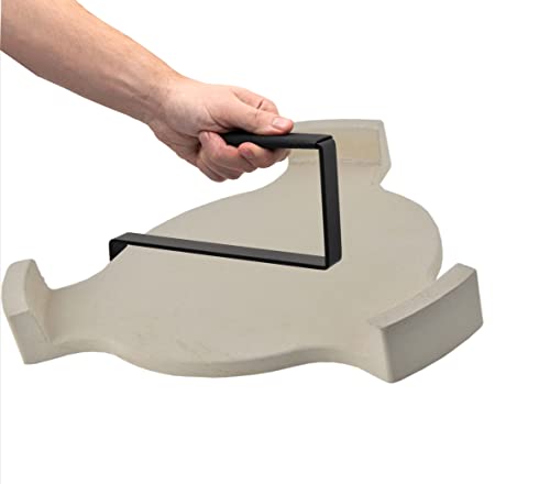 OMAVEE Plate Setter Lifter – Heavy Duty Nonslip Handle for Heat Deflector, Pizza Stone, BBQ Plates, Grates & Grills – Fits Big Green Egg, Kamado and More – Includes a Silicone Oven Mitt