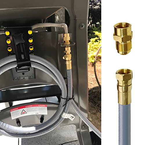 MCAMPAS 10 Feet 1/2" ID Natural Gas Quick Connect Hose and Regulator Replacement for Kitchen-Aid 710-0003 Gas Grill Conversion Kit,Convert 4-Burner Cabinet Style Gas Grill to Natural Gas