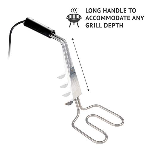 Ivation Premium 500W Electric Charcoal Starter β Quickly & Easily Ignite BBQ Grills Without Lighter Fluid or Matches β Double-Ring Design with Longer, Angled Handle Safely Heats in Just 6 Minutes