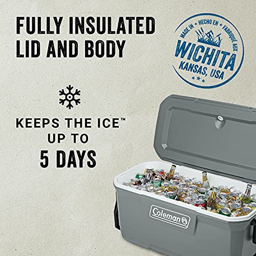 Coleman Ice Chest | Coleman 316 Series Wheeled Hard Coolers, 100qt Rock Grey & Broadband Mesh Quad Camping Chair