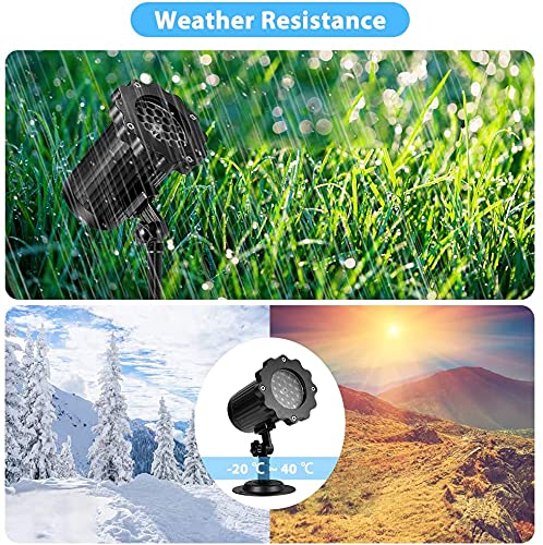 Christmas Snowflake Projector Lights, ALINKEY Highlight Dynamic LED Snow Light Projection, IP65 Waterproof Snowfall Spotlight Lighting Decor for Xmas Holiday Party Wedding Garden Landscape Home