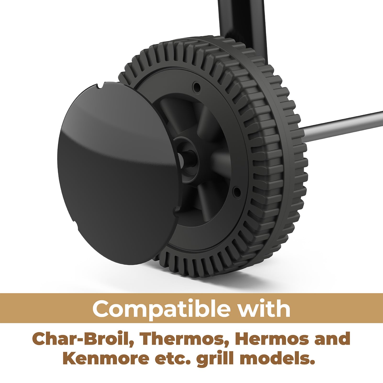 BiLLNE 2 Pack 6 Inch BBQ Grill Wheels Replacement for Charbroil Kenmore 80008428 4154569 BBQ Grill Plastic Grill Wheels G206-0025-W1Add Protective Cover Black