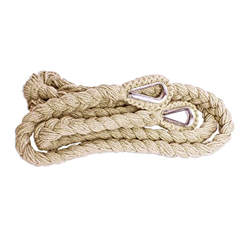 NOVICA Handmade Double Cotton Hammock Hand-Woven in Grey with Thick Tassels, Ideal for Camping and Outdoor Relaxation - 150" L with Hanging Accessories Included, Mirage in Grey'