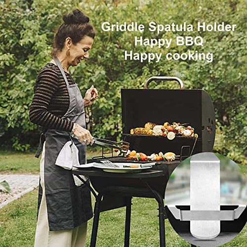 Stainless Steel Griddle Spatula Holder,Grill Barbecue Tool Rack,BBQ Spatula Rack for Blackstone Camp Chef Flat Top Griddle and Other Grill Griddles(1 Pack)
