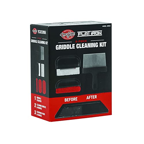 Char-Griller 8922 Flat Iron Gas Griddle Cleaning Kit Barbecue Tool Set Black