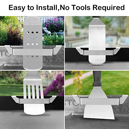 Stainless Steel Griddle Spatula Holder,Grill Barbecue Tool Rack,BBQ Spatula Rack for Blackstone Camp Chef Flat Top Griddle and Other Grill Griddles(1 Pack)