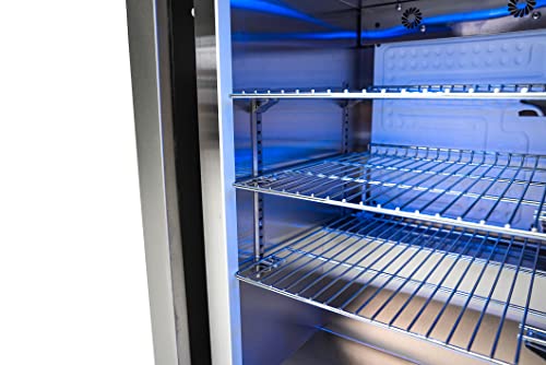 Mont Alpi MAF 2.7 Cubic Ft Outdoor Rated Glass Door Compact Temperature Adjustable Lockable Refrigerator Beverage & Wine Cooler Module w/ 3 Adjustable Racks + Blue LED Lighting