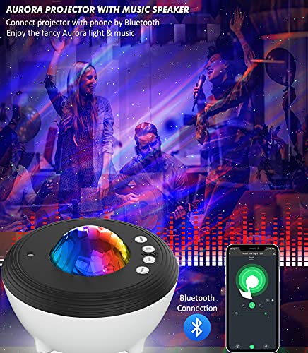 Star Projector,Galaxy Night Light Projector for Bedroom,Aurora Projector Compatible with Alexa & Smart APP,White Noise & Music Speaker,Night Light Projector for Kids Adults Home Party Ceiling Decor