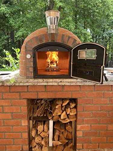 Authentic Pizza Ovens Rustic Lisboa Traditional Brick Premium Pizza Oven, Wood Fire Outdoor Oven