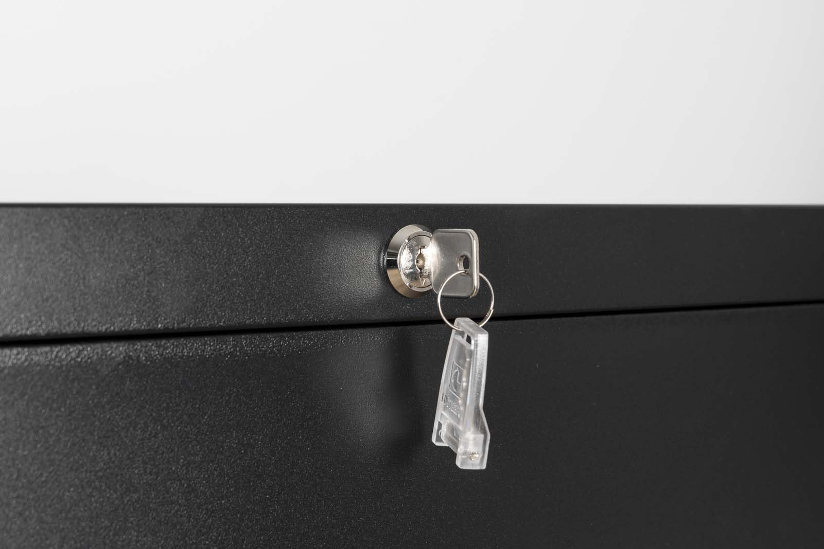 Modern Metal Lateral File Cabinet with Lock, Locking Wide File Cabinet with Large Drawer, Large Deep Storage Cabinet Locked by Keys for Home Office Letter/Legal/F4/A4 Size (Black2)