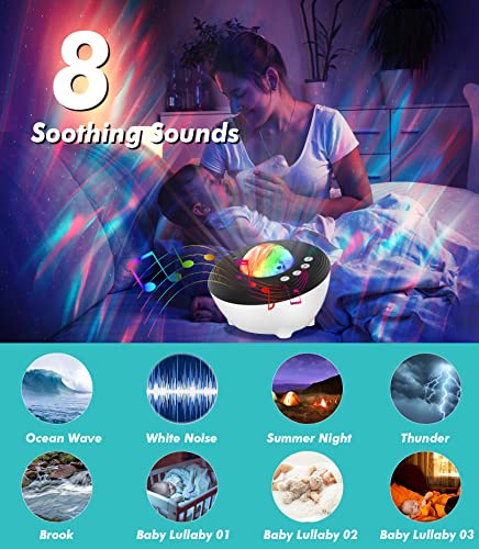 Star Projector,Galaxy Night Light Projector for Bedroom,Aurora Projector Compatible with Alexa & Smart APP,White Noise & Music Speaker,Night Light Projector for Kids Adults Home Party Ceiling Decor