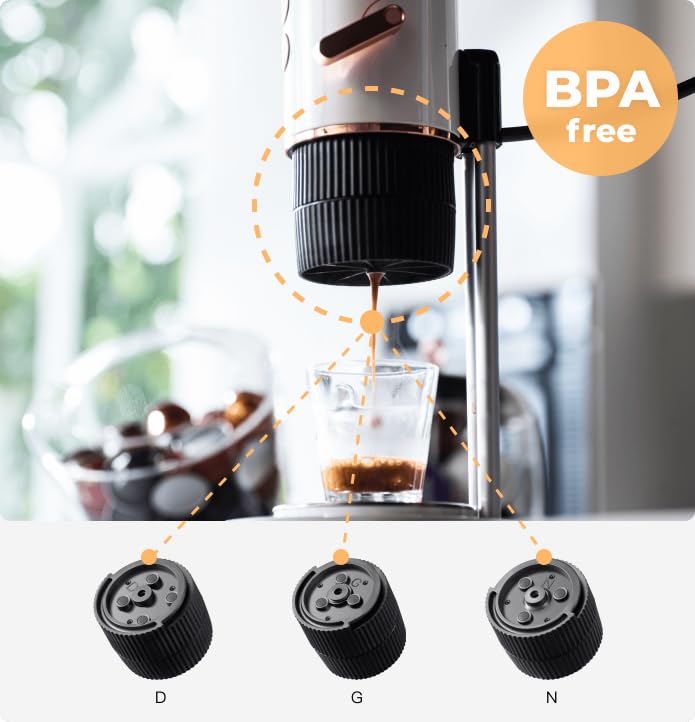 CYETUS Portable Espresso Machine 19 Bar, 3s Instant Heating, Compatible with Nespresso Capsules Ground Coffee Tea, Mini Electric Coffee Maker For Travel Home Camping, White