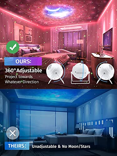 One Fire Galaxy Projector Starlight Projector Moon Projector, 48 Light Modes+Rotating Star Projector Galaxy Light Projector for Bedroom, Bluetooth Starry Night Light Projector,Charisma Gifts for Kids