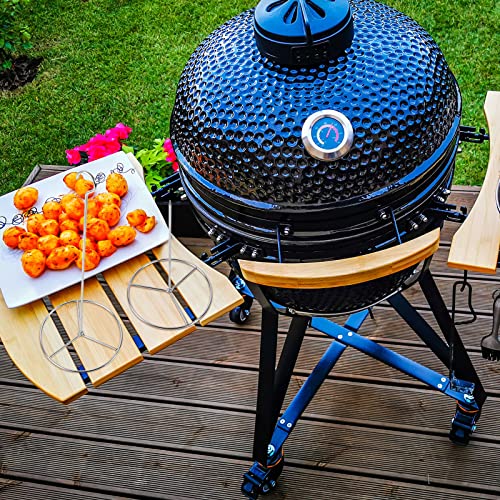 12 Pcs Stainless Steel Vertical Skewer Set Vertical Turkey Hanger Multifunction BBQ Spike Poultry Hanger for Turkey Oven Kebabs Picnic BBQ Dish Easter (4 x 15'' Skewer, 4 x 9'' Spike, 4 x 6.25'' Base)