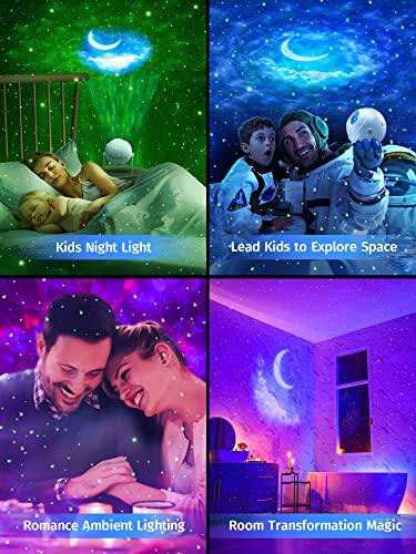 One Fire Galaxy Projector Starlight Projector Moon Projector, 48 Light Modes+Rotating Star Projector Galaxy Light Projector for Bedroom, Bluetooth Starry Night Light Projector,Charisma Gifts for Kids