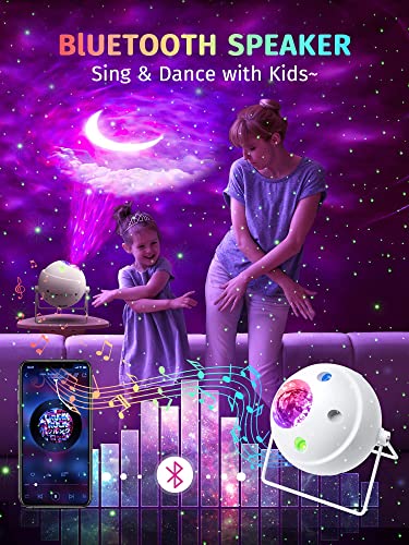 One Fire Galaxy Projector Starlight Projector Moon Projector, 48 Light Modes+Rotating Star Projector Galaxy Light Projector for Bedroom, Bluetooth Starry Night Light Projector,Charisma Gifts for Kids