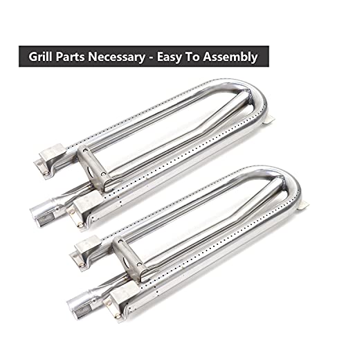 Zemibi 19 1/8 x 6 Inch Burner Tubes, Burner Gas Grill Replacement for Brinkmann 810-8905-S, 810-8907-S, Charmglow 810-8905-S, 810-8907-S, 3 Pack Stainless Steel Pipe Center-Fed Grill Burner